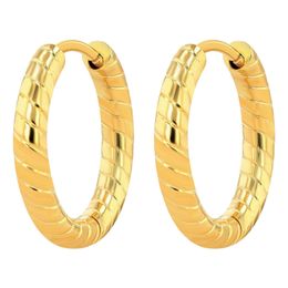 Adelia&acute;s Klappcreolen ADELIA&acute;S "Ohrringe &ndash; Klappcreole aus Edelstahl", Damen, Gr. Damen, Edelstahl, gold, Ohrringe Klappcreolen, Ideal als Geschenk &ndash; dezent und elegant