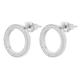 Adelia&acute;s Paar Ohrh&auml;nger ADELIA&acute;S "Ohrringe &ndash; Ohrstecker aus Edelstahl mit Strass Steinchen", Damen, Gr. Damen, Edelstahl, silber, Ohrringe, Geschenkidee: zeitlos und vielseitig
