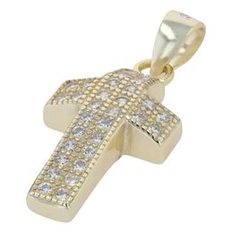 Adelia&acute;s Kettenanh&auml;nger ADELIA&acute;S "Anh&auml;nger &ndash; Kreuz Kreuzanh&auml;nger aus 925 Silber mit Zirkonia", gold, Schmuckanh&auml;nger, Damen, Silber 925 (Sterlingsilber), Kettenanh&auml;nger, Zum Verschenken &ndash; passend f&uuml;r viele Anl&auml;sse