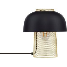 NOVA LUCE Tischleuchte "SQUBE", schwarz (schwarz, gold), 1, &Oslash; 25cm H: 28cm, 1 Stk., Leuchten, Tischleuchte