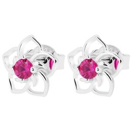 Adelia&acute;s Paar Ohrh&auml;nger ADELIA&acute;S "Ohrringe &ndash; Ohrstecker aus 925 Silber mit Zirkonia", Damen, Gr. Damen, Silber 925 (Sterlingsilber), pink (silber), Ohrringe, Zum Verschenken &ndash; ideal zum Weihnachten