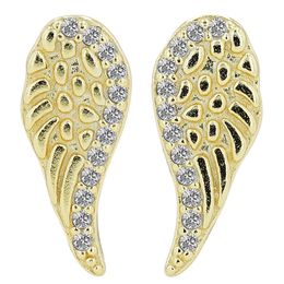 Adelia&acute;s Paar Ohrh&auml;nger ADELIA&acute;S "Ohrringe &ndash; Ohrstecker Fl&uuml;gel aus 925 Silber", Damen, Gr. Damen, Silber 925 (Sterlingsilber), gold, Ohrringe, Ideal als Geschenk zum Weihnachten