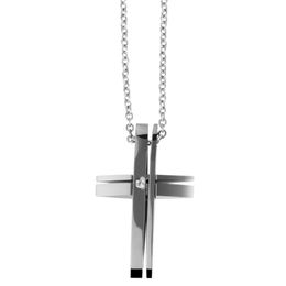 Adelia&acute;s Kette ohne Anh&auml;nger ADELIA&acute;S "Halskette &ndash; Ankerkette aus Edelstahl mit Zirkonia 45 cm", silber, Halsketten, Damen, 45cm, Edelstahl, Perfekt zum Verschenken an besondere Menschen