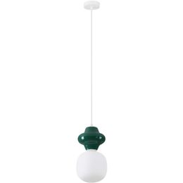 NOVA LUCE Pendelleuchte "CLIO", gr&uuml;n (dunkelgr&uuml;n, wei&szlig;), 1, &Oslash; 18cm H: 198cm, 1 Stk., Leuchten, Pendelleuchte