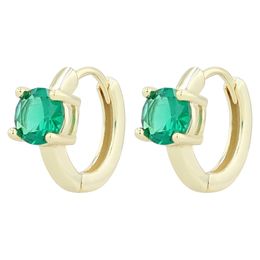 Adelia&acute;s Klappcreolen ADELIA&acute;S "Ohrringe &ndash; Klappcreole aus 925 Silber mit Zirkonia", Damen, Gr. Damen, Silber 925 (Sterlingsilber), gold, Ohrringe Klappcreolen, Perfekt als Geschenk zum Weihnachten