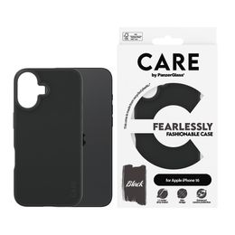 CARE BY PANZERGLASS Handyh&uuml;lle "Fearlessly Fashionable Case f&uuml;r Apple iPhone 16", schwarz, B:11cm H:1,9cm T:19,6cm, H&uuml;llen, Backcover, Schutzh&uuml;lle, Handyschutzh&uuml;lle, Case, Schutzcase, sto&szlig;fest