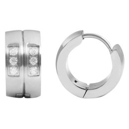 Adelia&acute;s Klappcreolen ADELIA&acute;S "Ohrringe &ndash; Klappcreole aus Edelstahl mit Strass Steinchen", Damen, Gr. Damen, Edelstahl, silber, Ohrringe Klappcreolen, Eine sch&ouml;ne Geschenkidee f&uuml;r jeden Anlass