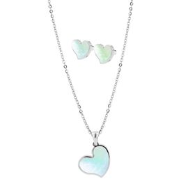 Adelia&acute;s Kette ohne Anh&auml;nger ADELIA&acute;S "Halskette aus Edelstahl mit Perlmutt 45+5", silber, Halsketten, Damen, 50cm, Edelstahl, Ein Geschenk, das Freude macht