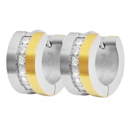 Adelia&acute;s Klappcreolen ADELIA&acute;S "Ohrringe &ndash; Klappcreole aus Edelstahl mit Strass Steinchen", Damen, Gr. Damen, Edelstahl, gold (silber), Ohrringe Klappcreolen, Zum Verschenken &ndash; ideal zum einen besonderen Tag