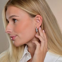 Adelia&acute;s Klappcreolen ADELIA&acute;S "Ohrringe &ndash; Klappcreole aus Edelstahl", Damen, Gr. Damen, Edelstahl, silber, Ohrringe Klappcreolen, Ideal als Geschenk zum Muttertag