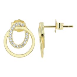 Adelia&acute;s Paar Ohrh&auml;nger ADELIA&acute;S "Ohrringe &ndash; Ohrstecker aus 925 Silber", Damen, Gr. Damen, Silber 925 (Sterlingsilber), gold, Ohrringe, Sch&ouml;ne Geschenkidee zum Valentinstag