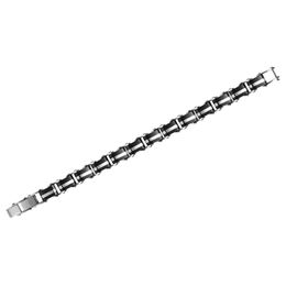 Adelia&acute;s Gliederarmband ADELIA&acute;S "Armband &ndash; Gliederarmband aus Edelstahl 21 cm", schwarz (silber), Armb&auml;nder, Herren, 21cm, Edelstahl, Gliederarmband, Geschenkidee: zeitlos und vielseitig