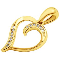 Adelia&acute;s Kettenanh&auml;nger ADELIA&acute;S "Anh&auml;nger &ndash; Herz Herzanh&auml;nger aus 925 Silber mit Zirkonia", gold, Schmuckanh&auml;nger, Damen, Silber 925 (Sterlingsilber), Kettenanh&auml;nger, Ideal als Geschenk zum einfach so