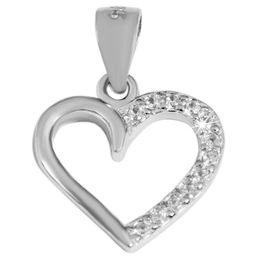 Adelia&acute;s Kettenanh&auml;nger ADELIA&acute;S "Anh&auml;nger &ndash; Herzanh&auml;nger aus 925 Silber mit Zirkonia", silber, Schmuckanh&auml;nger, Damen, Silber 925 (Sterlingsilber), Kettenanh&auml;nger, Perfekt als Geschenk zum Geburtstag