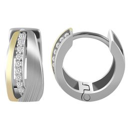 Adelia&acute;s Klappcreolen ADELIA&acute;S "Ohrringe &ndash; Klappcreole aus 925 Silber mit Zirkonia", Damen, Gr. Damen, Silber 925 (Sterlingsilber), silber, Ohrringe Klappcreolen, Ein Geschenk, das Freude macht