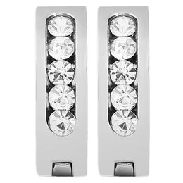Adelia&acute;s Klappcreolen ADELIA&acute;S "Ohrringe &ndash; Klappcreole aus Edelstahl mit Strass Steinchen", Damen, Gr. Damen, Edelstahl, silber, Ohrringe Klappcreolen, Ideal als Geschenk zum Jubil&auml;um