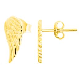 Adelia&acute;s Paar Ohrh&auml;nger ADELIA&acute;S "Ohrringe &ndash; Ohrstecker Fl&uuml;gel aus 925 Silber", Damen, Gr. Damen, Silber 925 (Sterlingsilber), gold, Ohrringe, Ideal zum Verschenken &ndash; schlicht und stilvoll