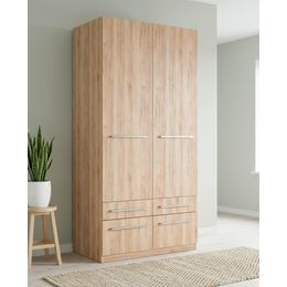 Kleiderschrank Priess "Schrank Garderobe W&auml;scheschrank Barcelona in 5 Breiten", braun (eichefarben artisan), B:94cm H:193cm T:54cm, Holzwerkstoff, Schr&auml;nke, Kleiderschrank, viel Stauraum, ger&auml;umige Schubk&auml;sten, mit Spiegel, MADE IN GERMANY