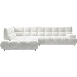 Ecksofa Home Affaire "Cozy Bubble, mit klappbarer Armlehne, Breite 324 cm", wei&szlig;, B:324cm H:85cm T:211cm, 100% Polyester, Sofas, Ecksofa, mit eleganter Steppung, Rundumbezug & weicher Polsterung