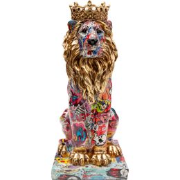 Dekofigur KARE DESIGN "Graffiti King Lion 29cm", mehrfarbig, B:19cm H:28cm T:14cm, Polyresin, Dekofiguren