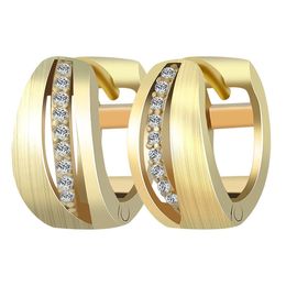 Adelia&acute;s Klappcreolen ADELIA&acute;S "Ohrringe &ndash; Klappcreole aus 925 Silber mit Zirkonia", Damen, Gr. Damen, Silber 925 (Sterlingsilber), gold, Ohrringe Klappcreolen, Perfekt zum Verschenken an besondere Menschen