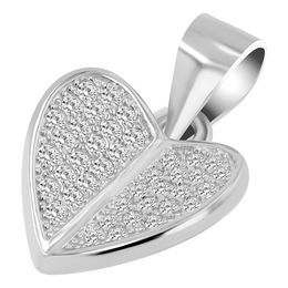 Adelia&acute;s Kettenanh&auml;nger ADELIA&acute;S "Anh&auml;nger &ndash; Herzanh&auml;nger aus 925 Silber mit Zirkonia", silber, Schmuckanh&auml;nger, Damen, Silber 925 (Sterlingsilber), Kettenanh&auml;nger, Sch&ouml;ne Geschenkidee zum Geburtstag