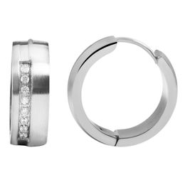 Adelia&acute;s Klappcreolen ADELIA&acute;S "Ohrringe &ndash; Klappcreole aus Edelstahl mit Strass Steinchen", Damen, Gr. Damen, Edelstahl, silber, Ohrringe Klappcreolen, Zum Verschenken &ndash; passend f&uuml;r viele Anl&auml;sse