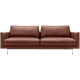 3-Sitzer "CR.414, Designsofa, edles Sofa, Loungesofa, Ledersofa, klares Design", braun (signalbraun), B:200cm H:91cm T:106cm, CREATION BY ROLF BENZ, Sofas, aus Leder oder Chenille, erstklassiger Sitzkomfort, legere Polsterung