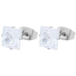 Adelia&acute;s Paar Ohrh&auml;nger ADELIA&acute;S "Ohrringe &ndash; Ohrstecker aus Edelstahl mit Zirkonia", Damen, Gr. Damen, Edelstahl, transparent (silber), Ohrringe, Zum Verschenken &ndash; passend f&uuml;r viele Anl&auml;sse