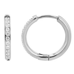 Adelia&acute;s Klappcreolen ADELIA&acute;S "Ohrringe &ndash; Klappcreole aus Titan mit Strass Steinchen", Damen, Gr. Damen, Titan, silber, Ohrringe Klappcreolen, Geschenkidee: zeitlos und vielseitig