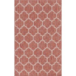 Outdoorteppich "Outdoor Crosses, LAGERR&Auml;UMUNG", rot (rostrot, beige), B:152cm H:4mm L:244cm, Polypropylen (PP), MyFlair M&Ouml;BEL & ACCESSOIRES, Teppiche, Outdoorteppich, Flachgewebe, In- und Outdoor geeignet