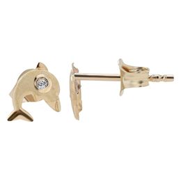 Adelia&acute;s Paar Ohrh&auml;nger ADELIA&acute;S "Ohrringe &ndash; Ohrstecker Delfin aus 333 Gold", M&auml;dchen, Gr. M&auml;dchen, gold, Ohrringe, Ein stilvolles Geschenk f&uuml;r besondere Momente