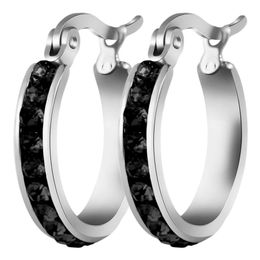 Adelia&acute;s Paar Creolen ADELIA&acute;S "Ohrringe &ndash; Creole aus Edelstahl mit Strass Steinchen", Damen, Gr. Damen, Edelstahl, silber, Ohrringe, Ideal als Geschenk &ndash; dezent und elegant