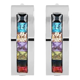 Adelia&acute;s Klappcreolen ADELIA&acute;S "Ohrringe &ndash; Klappcreole aus Edelstahl mit Strass Steinchen", Damen, Gr. Damen, Edelstahl, silber, Ohrringe Klappcreolen, Ideal als Geschenk zum einfach so