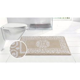 Badematte OTTO HOME "Dafna, Badteppich, Badvorleger, Badezimmer Teppich", beige, H:12mm, Polyester, Badematten, Badematte, Orient-Optik, Vintage Design