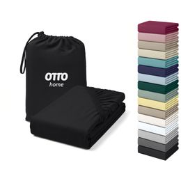 Spannbettlaken OTTO HOME "Cremona, BASIC und PREMIUM Qualit&auml;t, mit Elasthan, Baumwolle", schwarz, B:90cm L:200cm, Jersey (180 g/m&sup2;), Obermaterial: 96% Baumwolle, 4% Elasthan, Bettlaken, Spannbettlaken, Jersey Bettlaken ab Gr&ouml;&szlig;e 90x200 cm, Strapazierf&auml;hig und langlebig