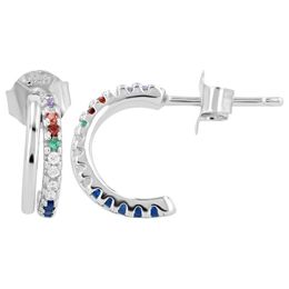 Adelia&acute;s Paar Ohrh&auml;nger ADELIA&acute;S "Ohrringe &ndash; Ohrstecker aus 925 Silber mit Zirkonia", Damen, Gr. Damen, Silber 925 (Sterlingsilber), silber, Ohrringe, Geschenkidee: zeitlos und vielseitig