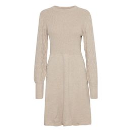 Midikleid B.Young "Kleid BYNONINA", Damen, Gr. XL, N-Gr, grau (cement melange), Obermaterial: 50% Viskose CV. 27% Polyamid PA. 23% Polyester PES., Kleider Midikleid