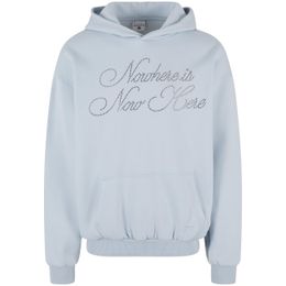 Kapuzenpullover Karl Kani "Karl Kani Karl Kani OG Rhinestone OS Hoodie", Herren, Gr. XL, light blau, 65% Baumwolle (Bio), 35% Polyester (Recycelt), mehrfarbig, oversize, ohne Ausschnitt, Pullover Kapuzenpullover
