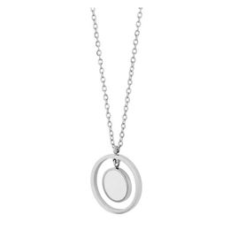 Adelia&acute;s Kette ohne Anh&auml;nger ADELIA&acute;S "Halskette &ndash; Ankerkette aus Edelstahl mit Perlmutt 45 cm", silber, Halsketten, Damen, 45cm, Edelstahl, Perfekt als Geschenk zum Muttertag