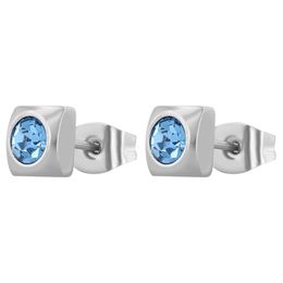 Adelia&acute;s Paar Ohrh&auml;nger ADELIA&acute;S "Ohrringe &ndash; Ohrstecker aus Edelstahl mit Strass Steinchen", Damen, Gr. Damen, Edelstahl, blau (silber), Ohrringe, Geschenkidee: zeitlos und vielseitig