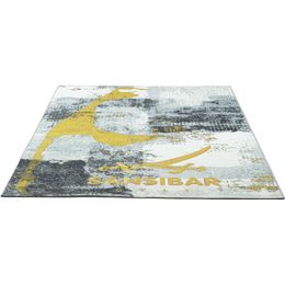 Teppich Sansibar "Rantum Beach SA-028", bunt (grau multi), B:130cm H:3mm L:190cm, Polypropylen, Teppiche, Teppich, Flachgewebe, modernes Design, Motiv Sylt, In- und Outdoor geeignet