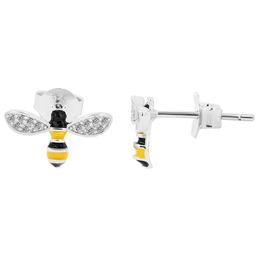 Adelia&acute;s Paar Ohrh&auml;nger ADELIA&acute;S "Ohrringe &ndash; Ohrstecker aus 925 Silber mit Zirkonia", M&auml;dchen, Gr. Kinder, Silber 925 (Sterlingsilber), gelb (silber), Ohrringe, Zum Verschenken &ndash; ideal zum Geburtstag