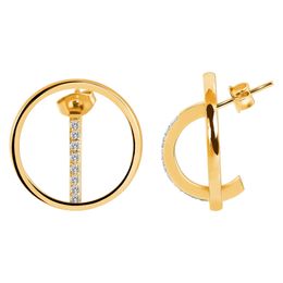 Adelia&acute;s Paar Ohrh&auml;nger ADELIA&acute;S "Ohrringe &ndash; Ohrstecker aus Edelstahl mit Strass Steinchen", Damen, Gr. Damen, Edelstahl, gold, Ohrringe, Perfekt als Geschenk zum Geburtstag