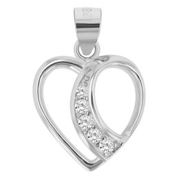 Adelia&acute;s Kettenanh&auml;nger ADELIA&acute;S "Anh&auml;nger &ndash; Herz Herzanh&auml;nger aus 925 Silber mit Zirkonia", silber, Schmuckanh&auml;nger, Damen, Silber 925 (Sterlingsilber), Kettenanh&auml;nger, Perfekt zum Verschenken an besondere Menschen
