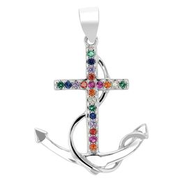 Adelia&acute;s Kettenanh&auml;nger ADELIA&acute;S "Anh&auml;nger &ndash; Herzanh&auml;nger aus 925 Silber", bunt (silber), Schmuckanh&auml;nger, Damen, Silber 925 (Sterlingsilber), Kettenanh&auml;nger, Ein Geschenk, das Freude macht