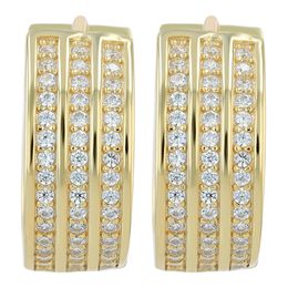 Adelia&acute;s Paar Creolen ADELIA&acute;S "Ohrringe &ndash; Creole aus 925 Silber mit Zirkonia", Damen, Gr. Damen, Silber 925 (Sterlingsilber), gold, Ohrringe, Zum Verschenken &ndash; ideal zum Jubil&auml;um
