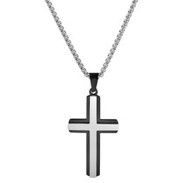 Adelia&acute;s Kettenanh&auml;nger ADELIA&acute;S "Anh&auml;nger &ndash; Kreuz Kreuzanh&auml;nger aus Edelstahl", schwarz (silber), Schmuckanh&auml;nger, Damen, Edelstahl, Kettenanh&auml;nger, Ideal als Geschenk &ndash; dezent und elegant