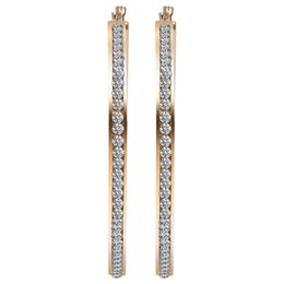Adelia&acute;s Paar Creolen ADELIA&acute;S "Ohrringe &ndash; Creole aus Edelstahl mit Strass Steinchen", Damen, Gr. Damen, Edelstahl, gold, Ohrringe, Geschenkidee: zeitlos und vielseitig