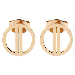 Adelia&acute;s Paar Ohrh&auml;nger ADELIA&acute;S "Ohrringe &ndash; Ohrstecker aus Edelstahl", Damen, Gr. Damen, Edelstahl, rosa (gold), Ohrringe, Ideal zum Verschenken &ndash; schlicht und stilvoll
